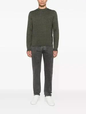 Emporio Armani Geometric-pattern Virgin Wool Sweater