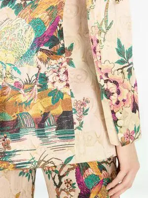 Roberto Cavalli Floral-print Jacket - Neutrals
