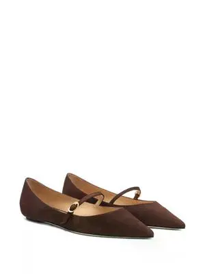STUART WEITZMAN Emilia Pointed-toe Ballet Flats - Brown
