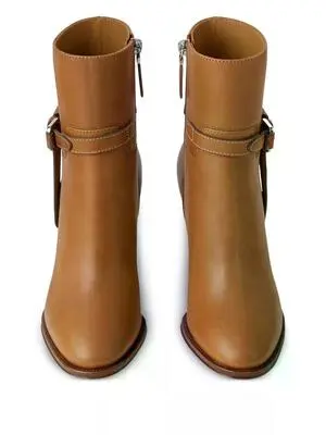Ralph Lauren 90mm Donnely Buckle-detail Ankle Boots - Brown