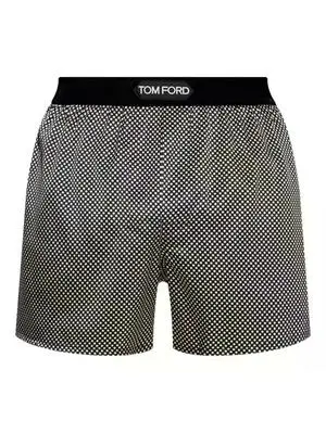 TOM FORD Polka-dot Logo-waist Boxers - Black