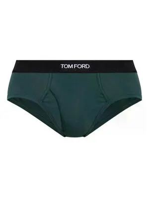 TOM FORD Branded-waistband Briefs - Green