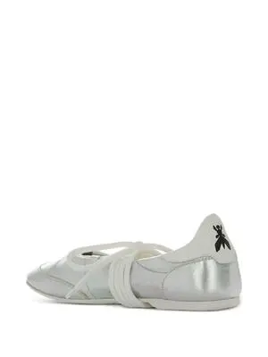 Patrizia Pepe Lace-up Leather Ballet Flats - Silver