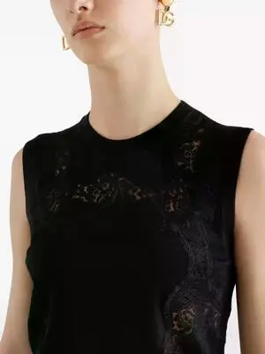 Dolce & Gabbana Lace-panel Sleeveless Top - Black