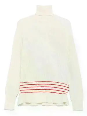 Chloé Ribbed Knit Stripe-detail Turtleneck Sweater