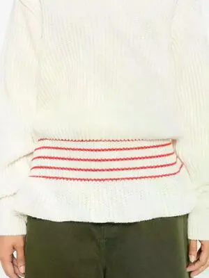 Chloé Ribbed Knit Stripe-detail Turtleneck Sweater