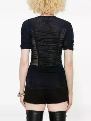 MUGLER Mesh Short-sleeve Top