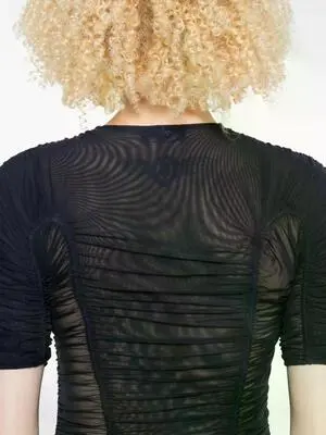 MUGLER Mesh Short-sleeve Top