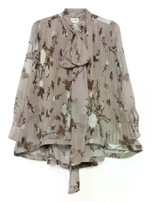 P.a.r.o.s.h Floral-print Pleated Blouse