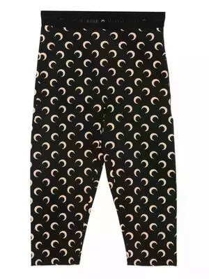 MARINE SERRE Crescent Moon-print Trousers - Black