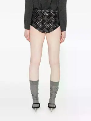 P.a.r.o.s.h Patterned Sequin-embellished Mini Shorts - Grey