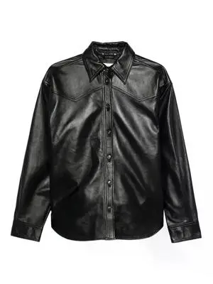 HAIKURE Leather Button-up Shacket