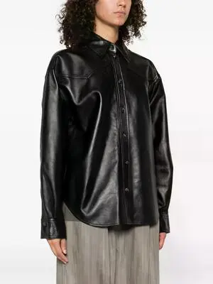 HAIKURE Leather Button-up Shacket
