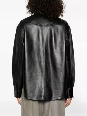 HAIKURE Leather Button-up Shacket