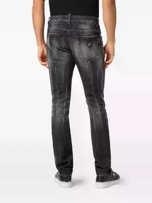 Philipp Plein Studded Distressed Jeans