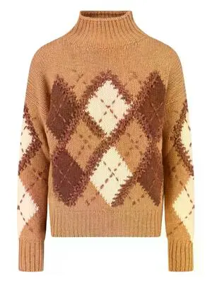 Ermanno Scervino Diamond-pattern Mock-neck Sweater