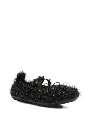Simone Rocha Embellished Frill Ballet Flats