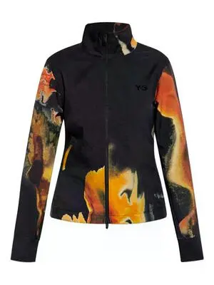 Y3 Abstract-print Zip-up Jacket - Black