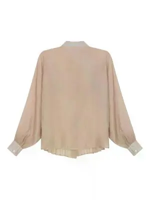 Isolda São Luis Pleated Bow Shirt