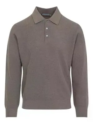 Canali Waffle-knit Polo Shirt