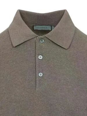 Canali Waffle-knit Polo Shirt