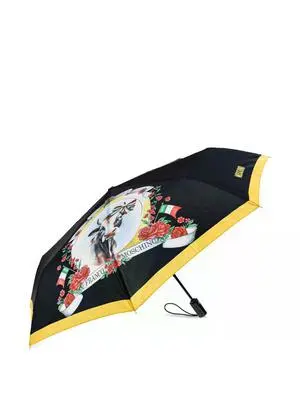 Moschino Printed Umbrella With Trim