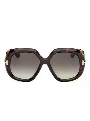 TOM FORD Geometric Frame Sunglasses - Brown