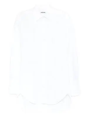 DARKPARK Long-sleeve Curved-hem Shirt - White