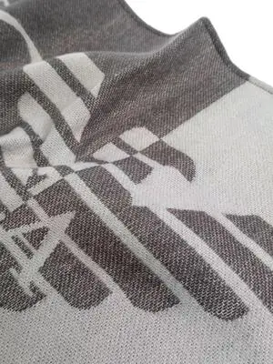 Emporio Armani Logo Wool Scarf - Grey