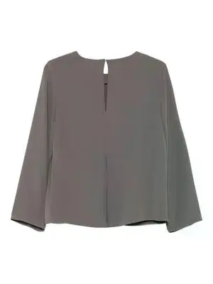 P.a.r.o.s.h Keyhole-back Long-sleeve Top - Grey