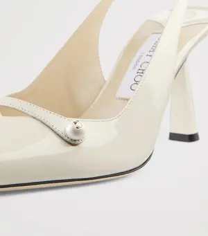 JIMMY CHOO Amita 85 Leather Slingback Pumps