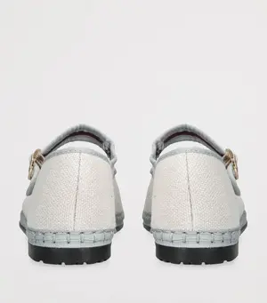 FLABELUS Linen Dalloway Mary Janes - Grey
