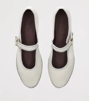 FLABELUS Linen Dalloway Mary Janes - Grey