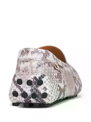 TOD'S Gommino Embossed Snakeskin Loafers