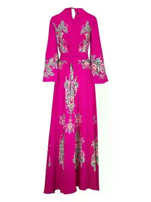 Etro Printed Belted Maxi Dress