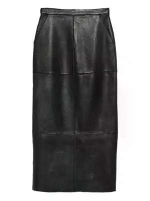 P.a.r.o.s.h Panelled Leather A-line Skirt