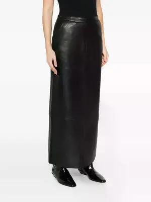 P.a.r.o.s.h Panelled Leather A-line Skirt