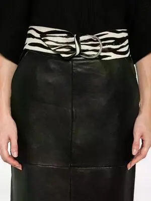 P.a.r.o.s.h Panelled Leather A-line Skirt