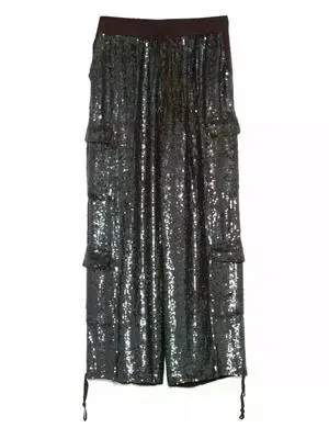 P.a.r.o.s.h Sequin-embellished Pocket Trousers - Brown