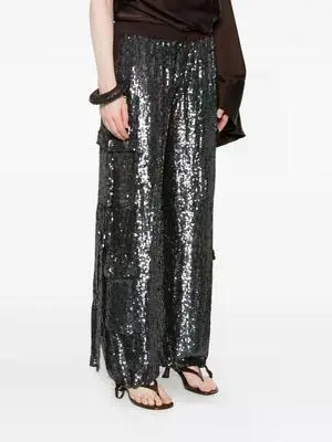 P.a.r.o.s.h Sequin-embellished Pocket Trousers - Brown