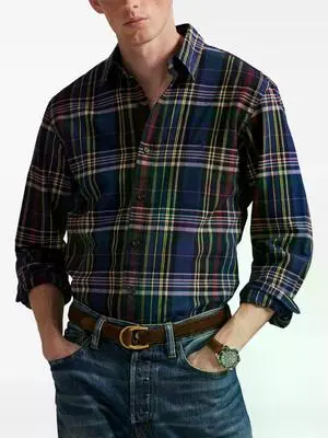 Polo Ralph Lauren Brushed Plaid Shirt - Blue