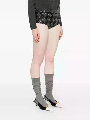 P.a.r.o.s.h Patterned Sequin-embellished Mini Shorts