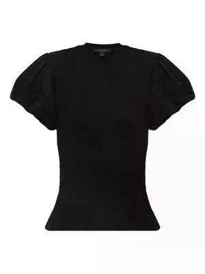 ALLSAINTS Smocked Puff-sleeve Top