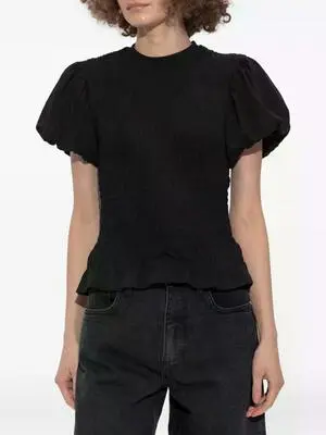 ALLSAINTS Smocked Puff-sleeve Top