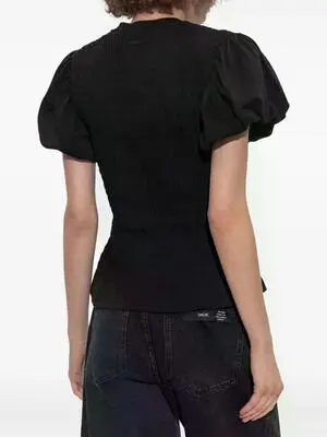 ALLSAINTS Smocked Puff-sleeve Top