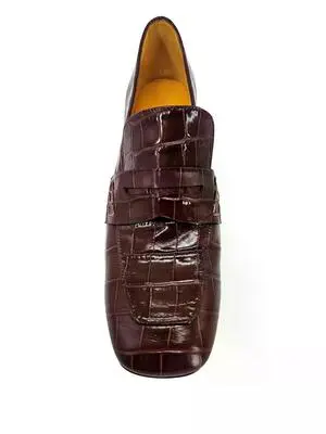 MADISON MAISON Crocodile-embossed Heeled Loafers