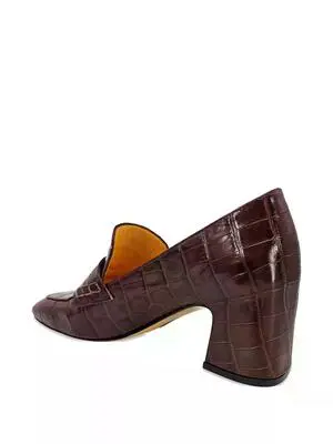MADISON MAISON Crocodile-embossed Heeled Loafers