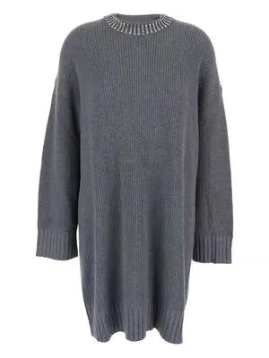 Pinko Embellished-neckline Knit Mini Dress