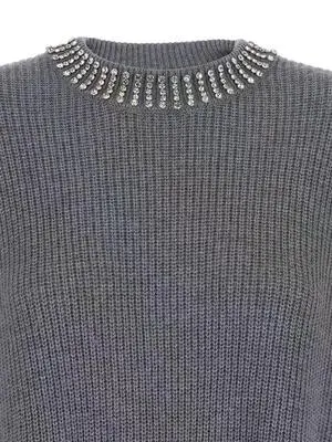 Pinko Embellished-neckline Knit Mini Dress