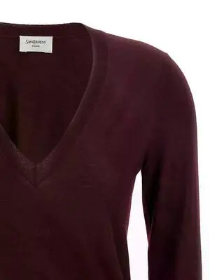 Saint Laurent Plunge-neck Cuffed-sleeve Sweater